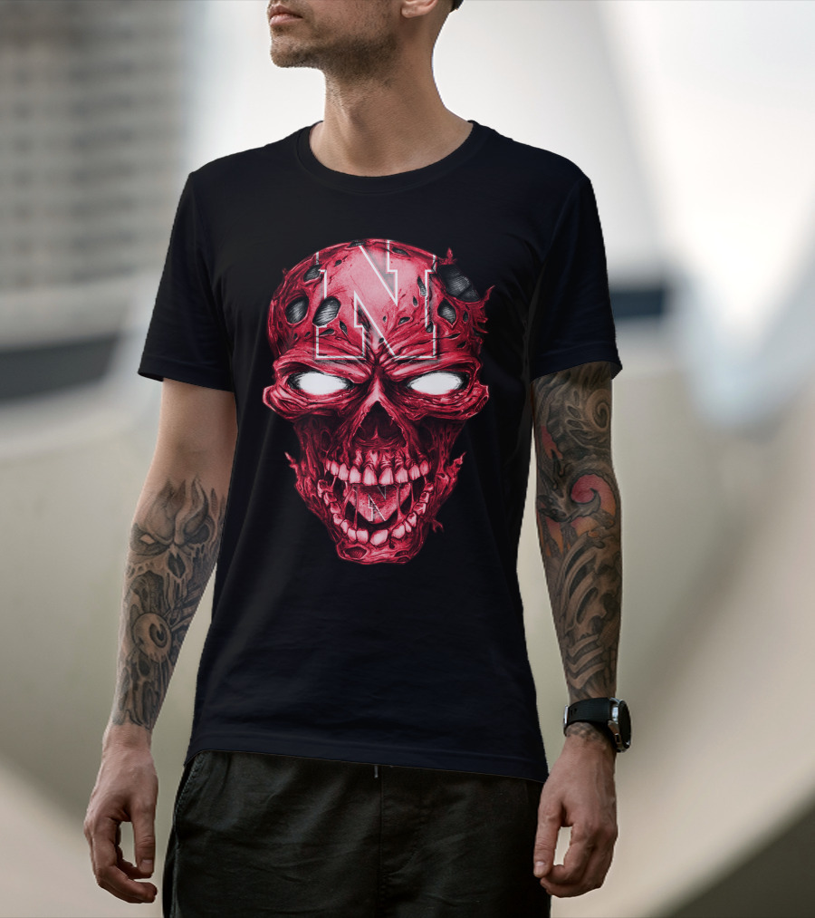 Nebraska Cornhuskers Skull With N T-Shirt