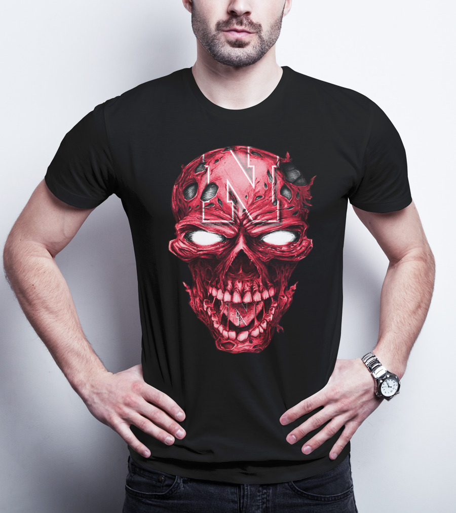 Nebraska Cornhuskers Skull With N T-Shirt