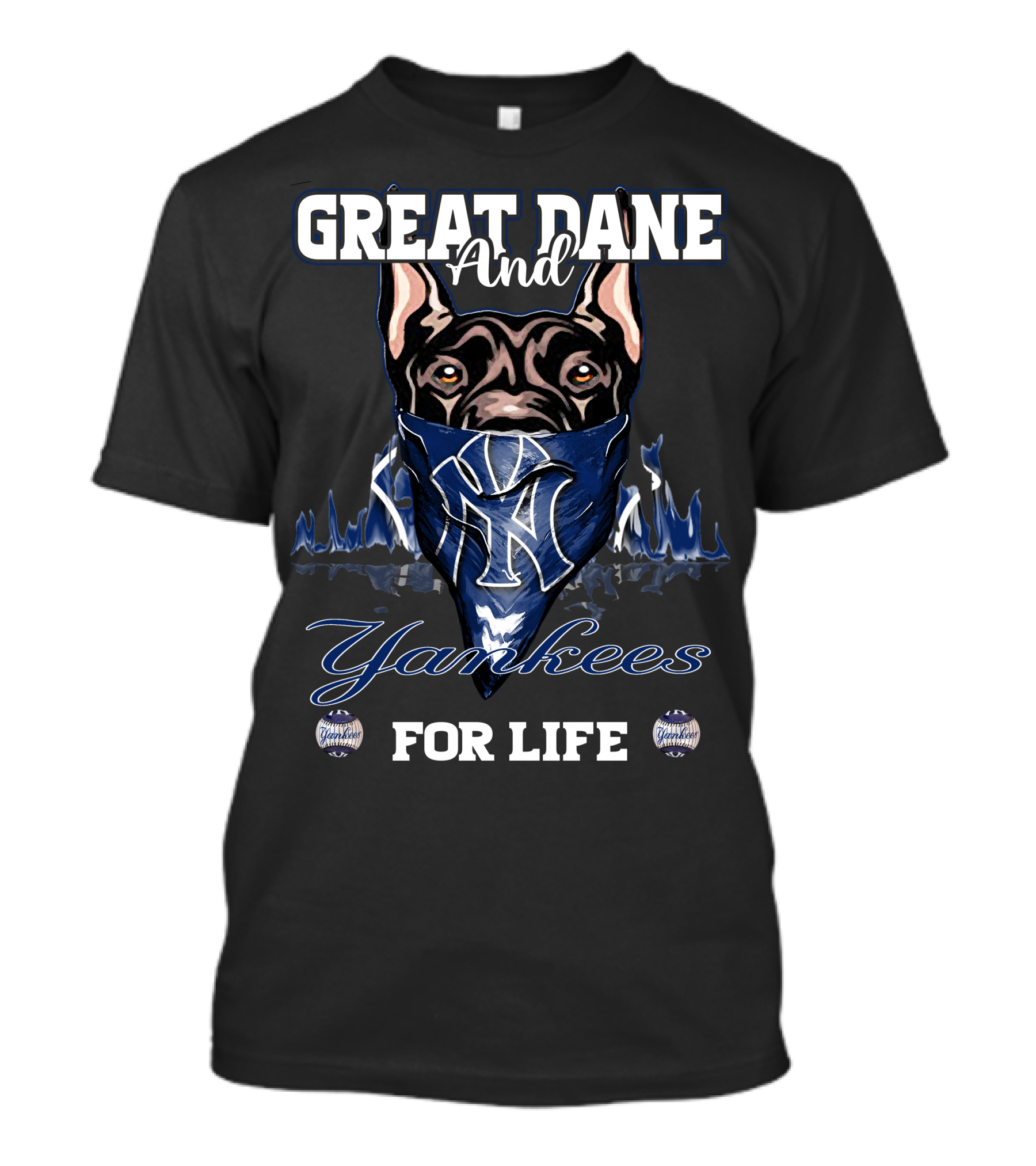 Great Dane And Yankees For Life T-Shirt