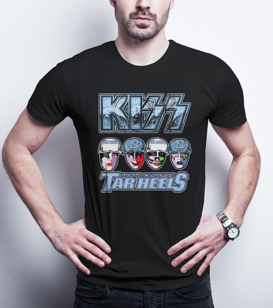 Kiss North Carolina Tar Heels Rock Band Faces Unc Tribute T-Shirt