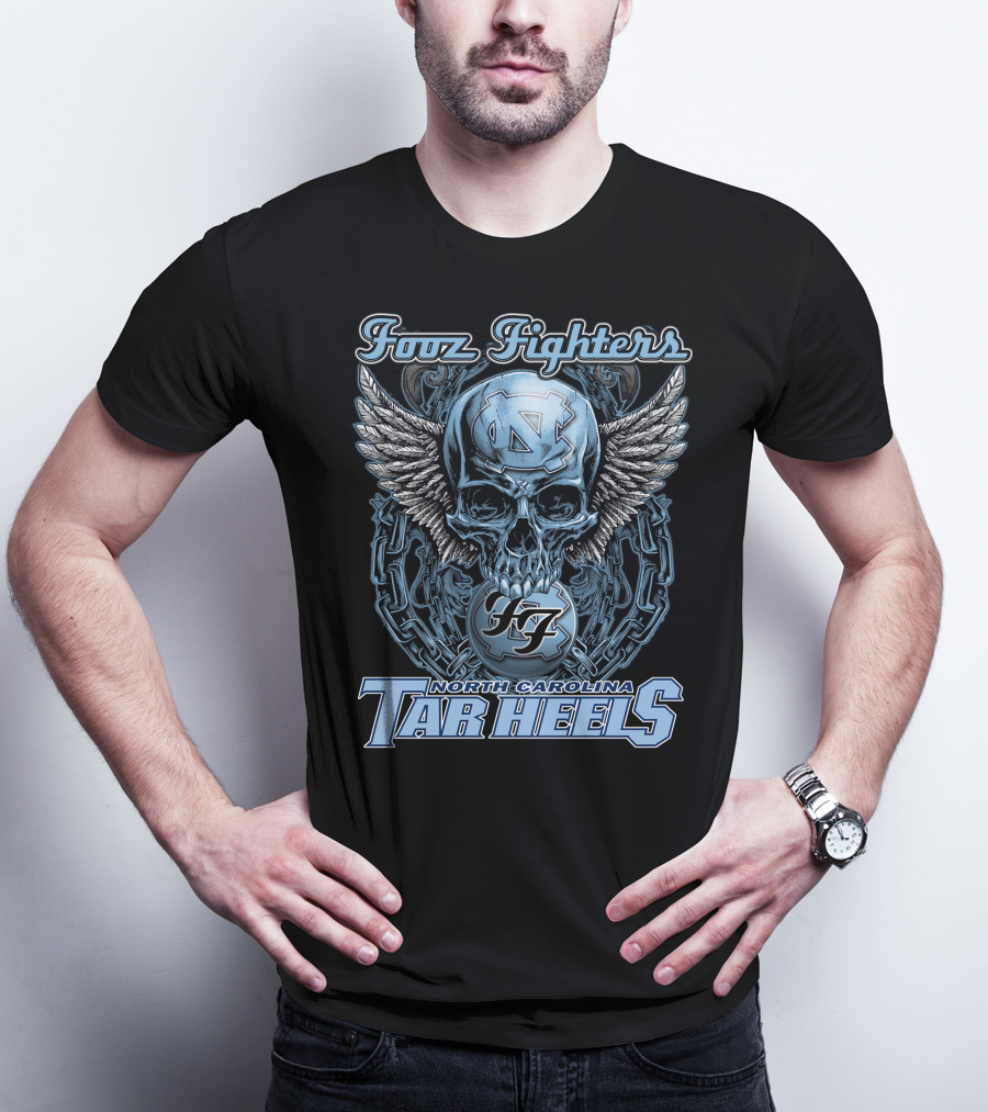 Foo Fighters North Carolina Tar Heels Skull Wings T-Shirt