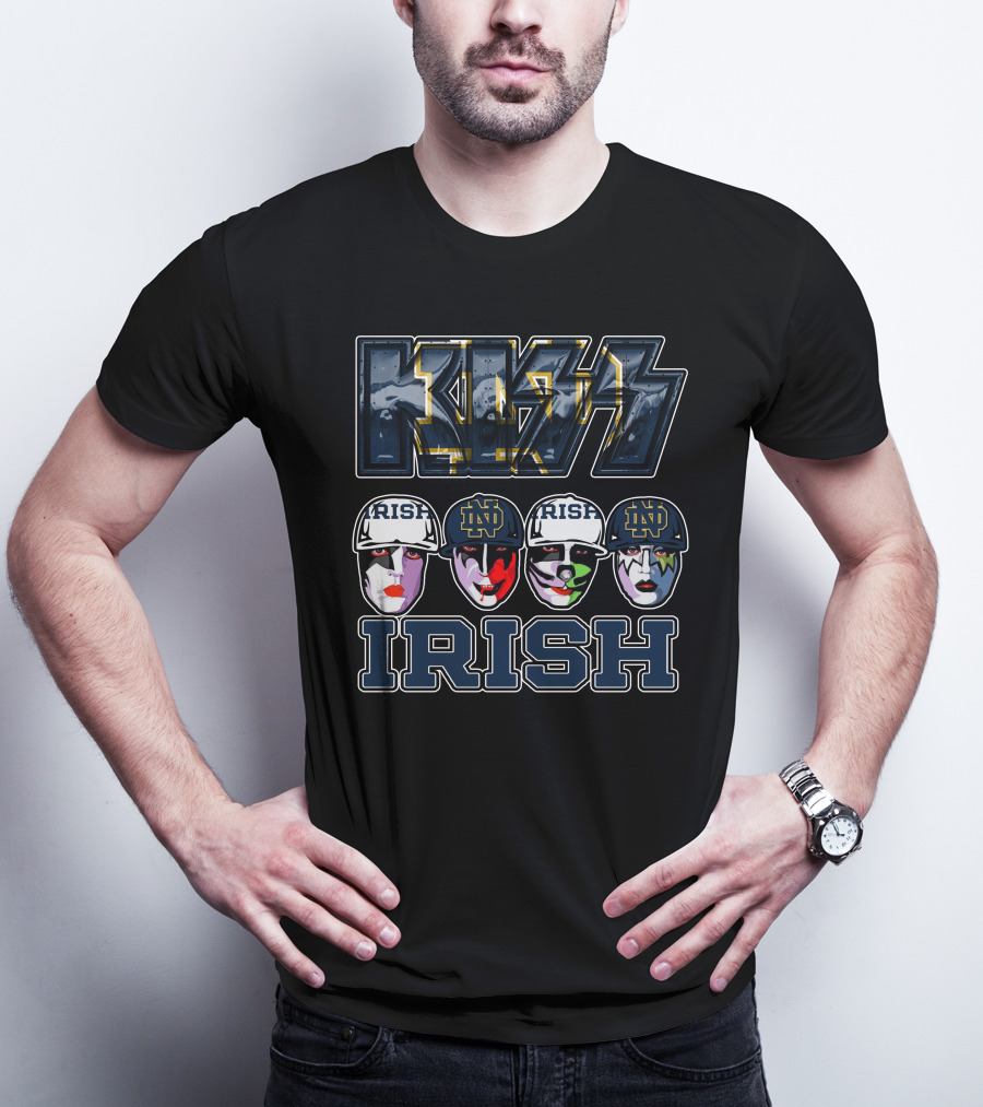 Kiss Notre Dame Fighting Irish IRISH ND Facepaint Helmets T-Shirt