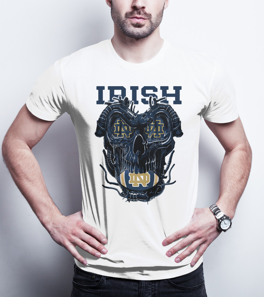 Dragonskull Notre Dame Irish ND Football Skull T-Shirt