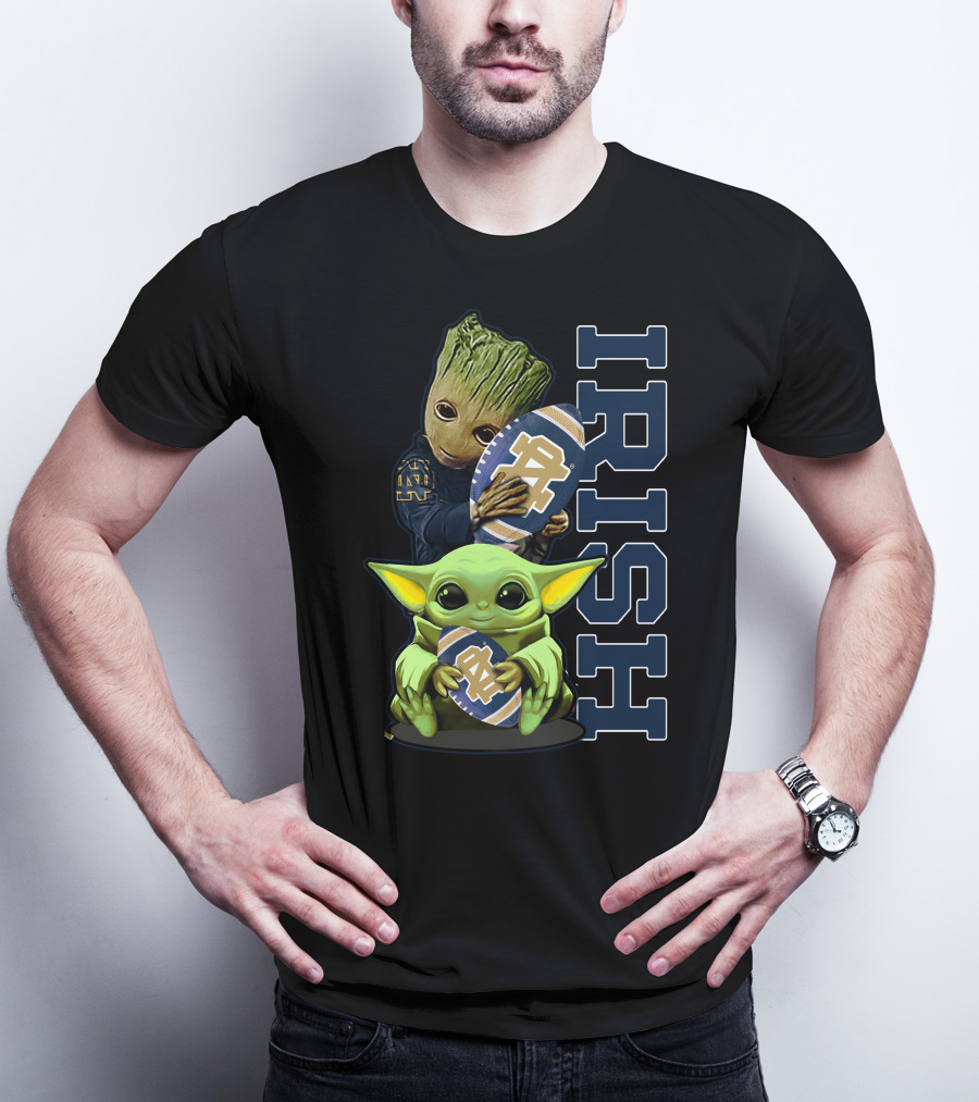 Grzd Notre Dame Fighting Irish Groot And Baby Yoda IRISH T-Shirt
