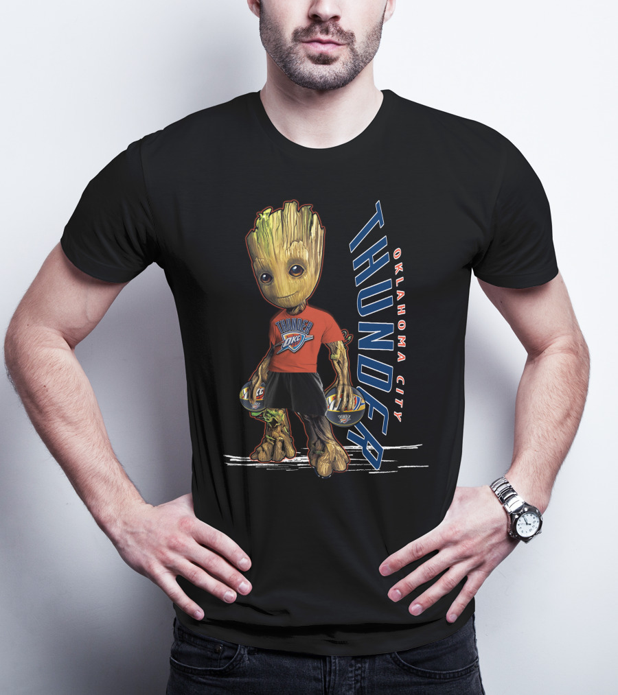 Groot Holding Oklahoma City Thunder Basketballs T-Shirt