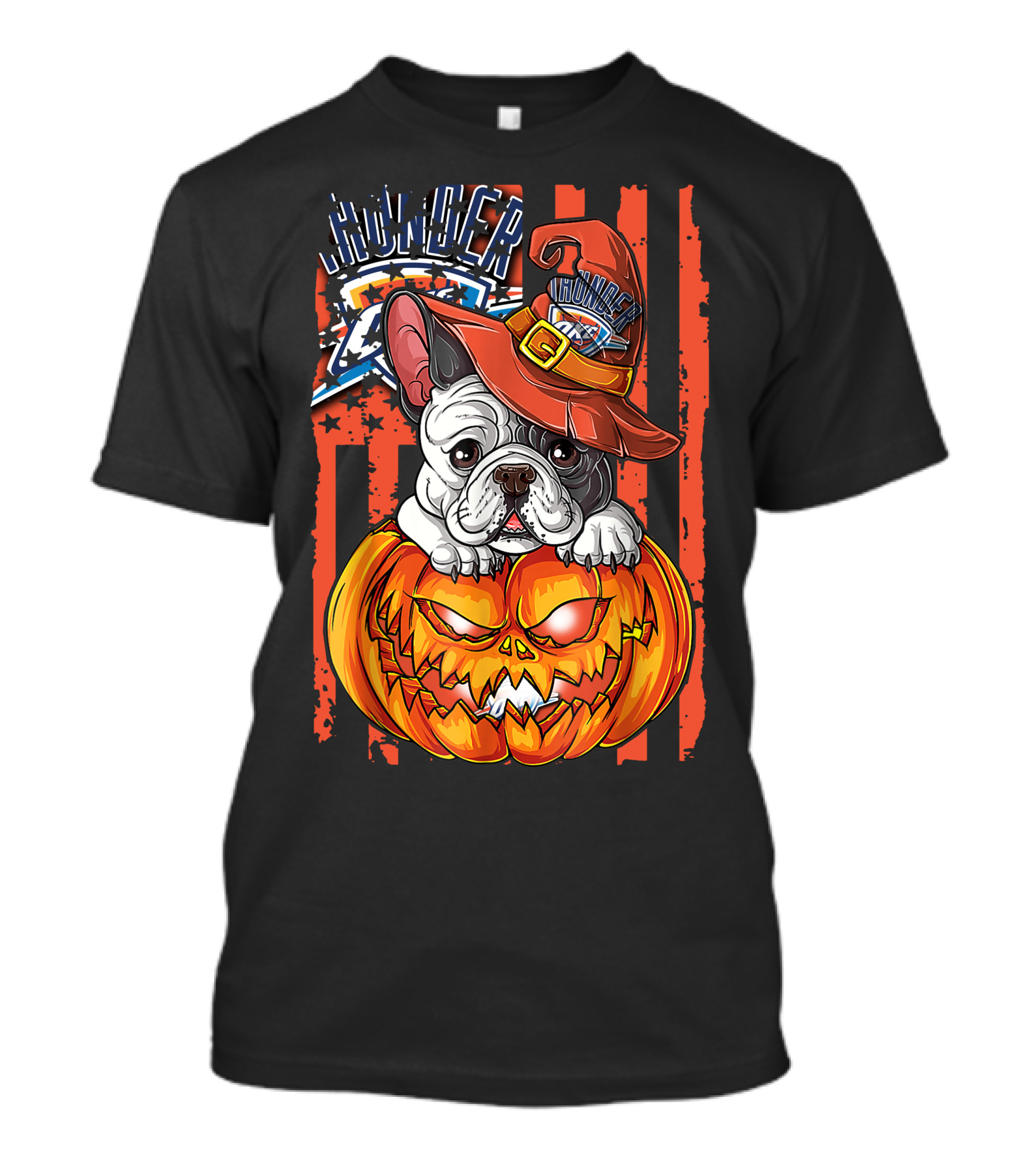 Hlw Bulldog Oklahoma City Thunder Halloween Pumpkin T-Shirt