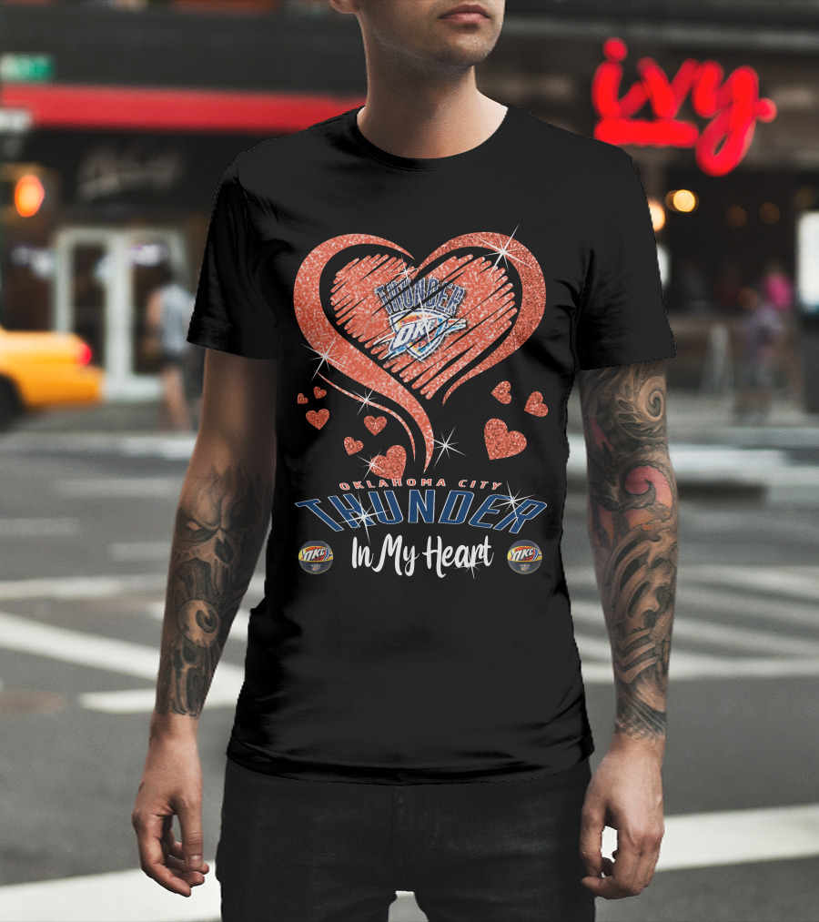 Oklahoma City Thunder Sparkling Heart In My Heart T-Shirt