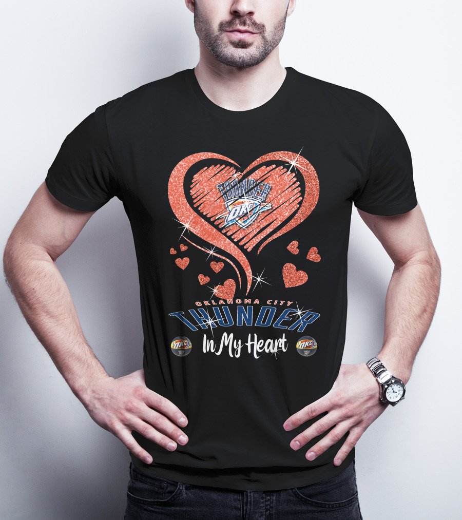 Oklahoma City Thunder Sparkling Heart In My Heart T-Shirt