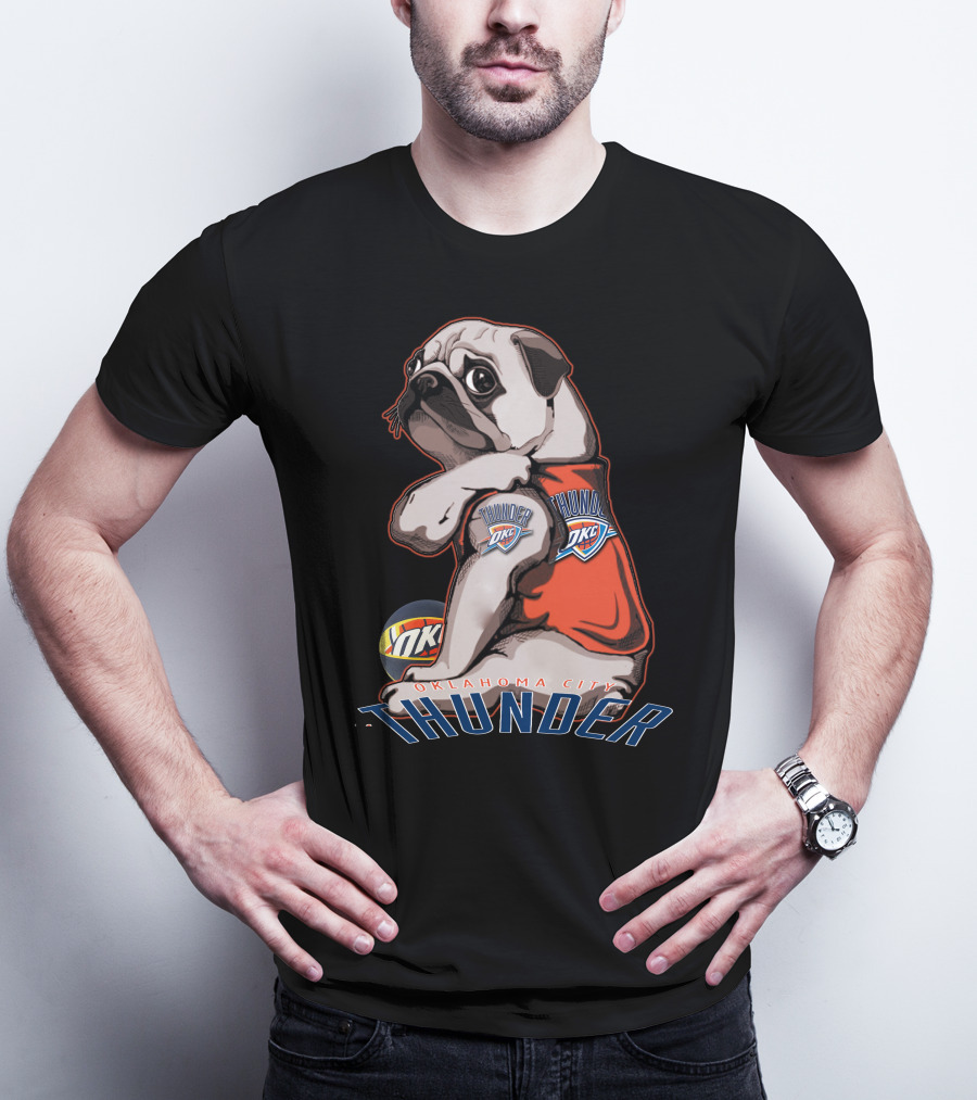 Oklahoma City Thunder Pug With DKC Thunder T-Shirt