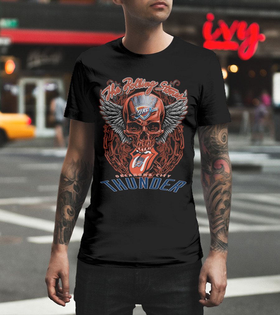 The Rolling Stones Thunder Oklahoma City Okc Skull And Tongue T-Shirt