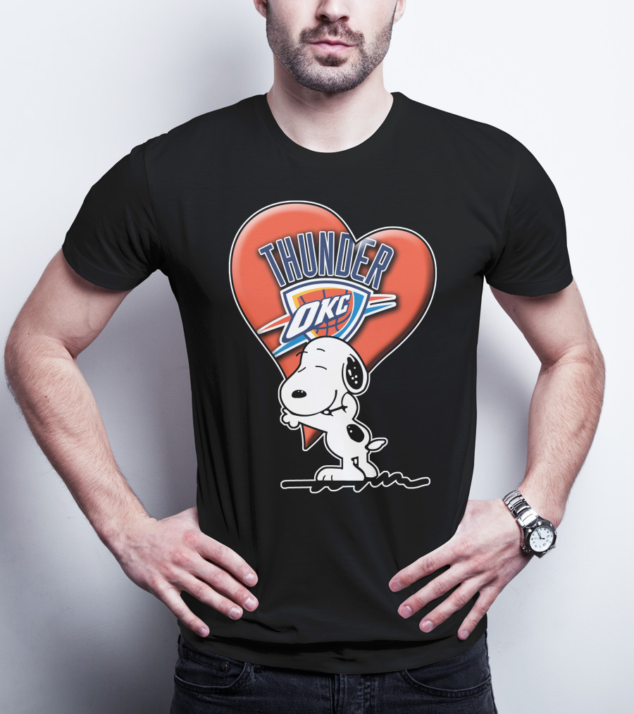 Snp V1 Oklahoma City Thunder Okc Snoopy Heart T-Shirt