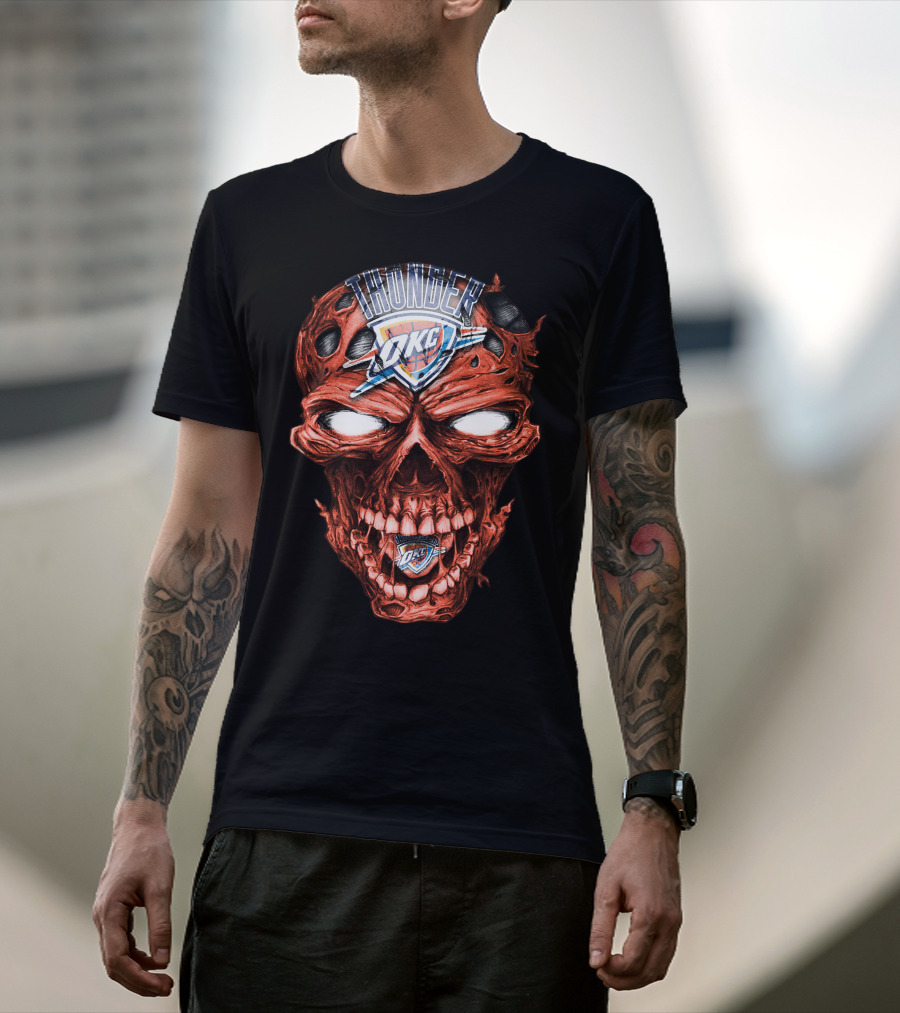 Oklahoma City Thunder Skull OKC Thunder T-Shirt