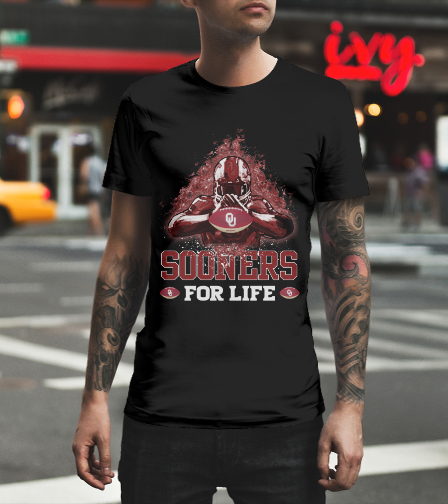 Sooners For Life Oklahoma Quarterback Football Commitment T-Shirt