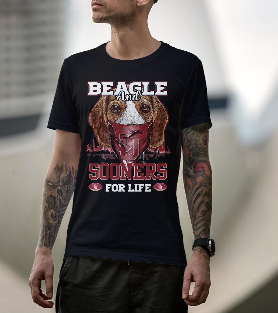 Beagle And Sooners For Life Oklahoma OU T-Shirt