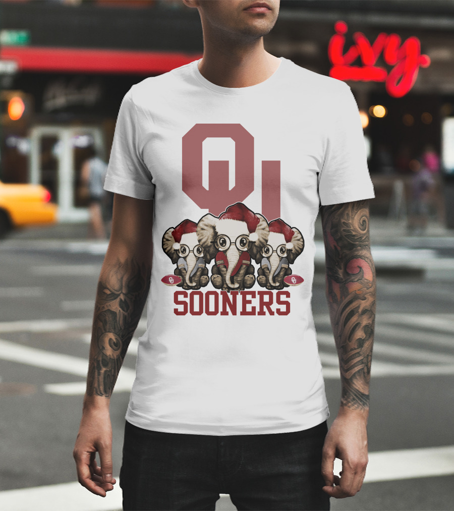 OU Sooners Elephants Christmas T-Shirt