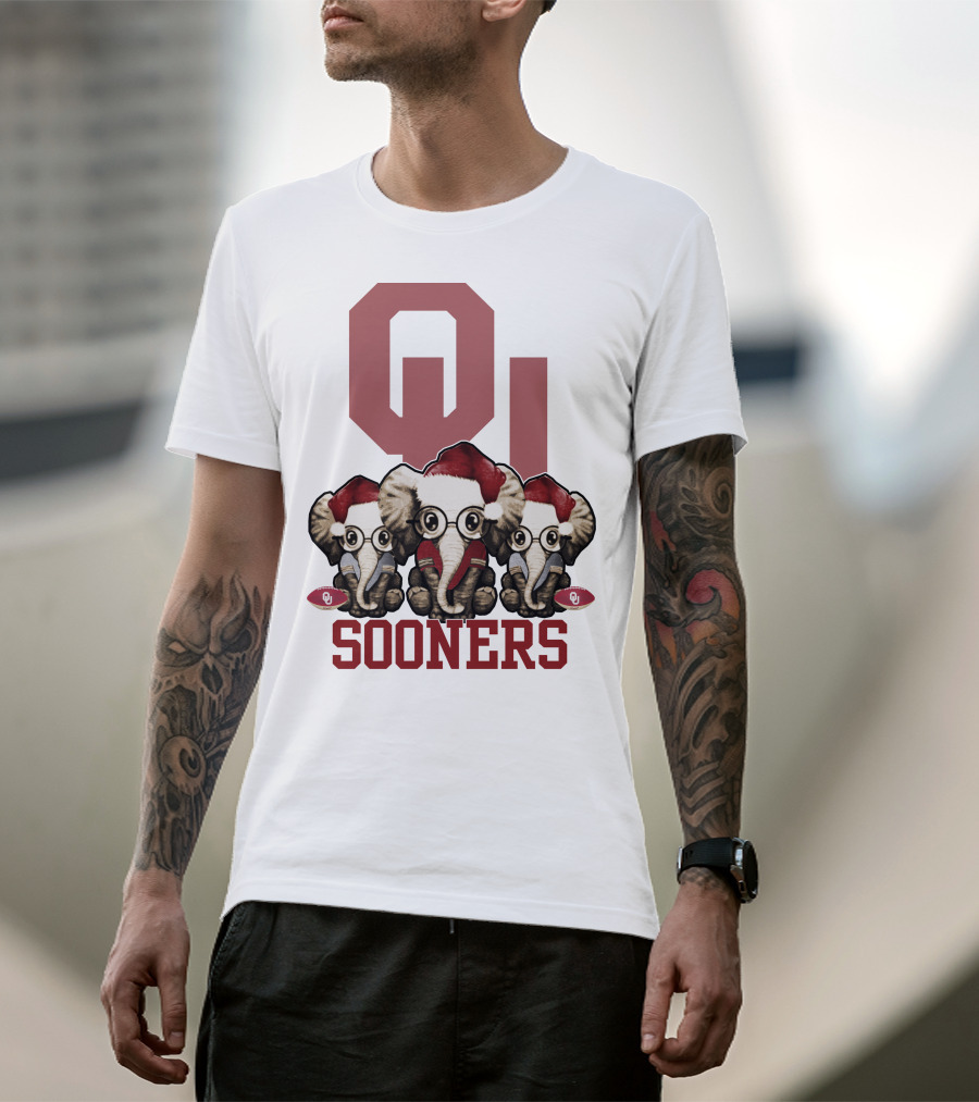 OU Sooners Elephants Christmas T-Shirt