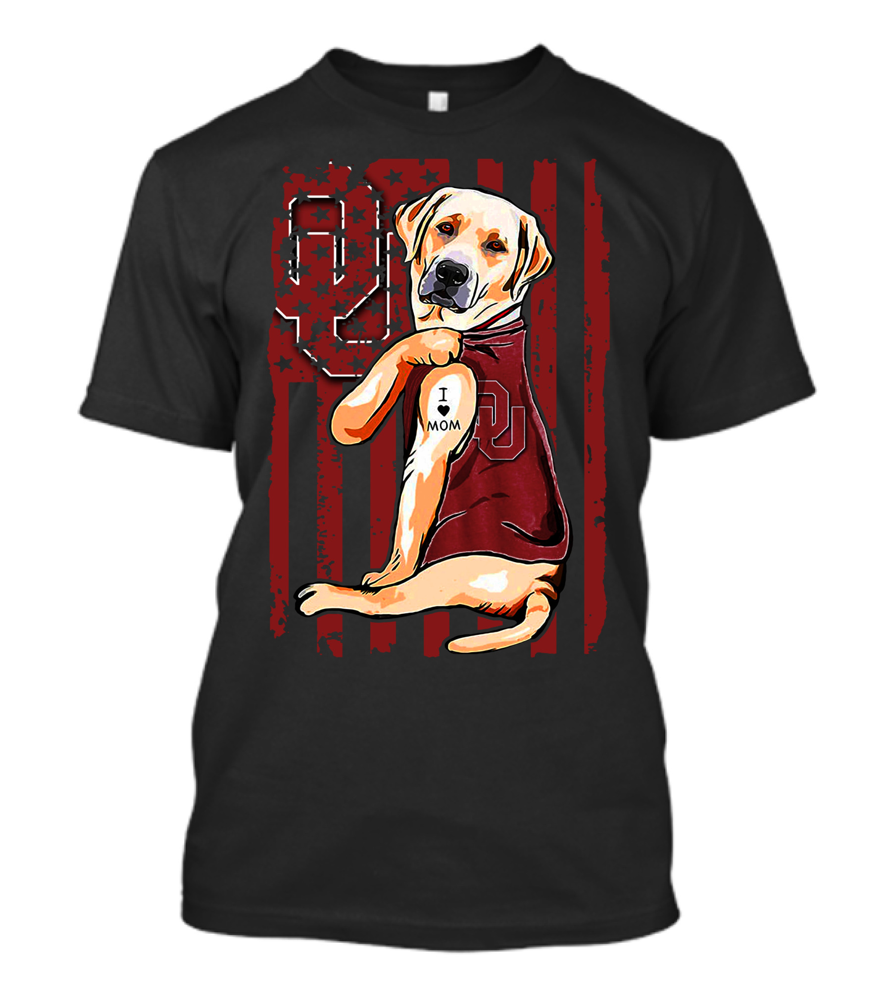OU Labrador Retriever I Love Mom Oklahoma Sooners T-Shirt