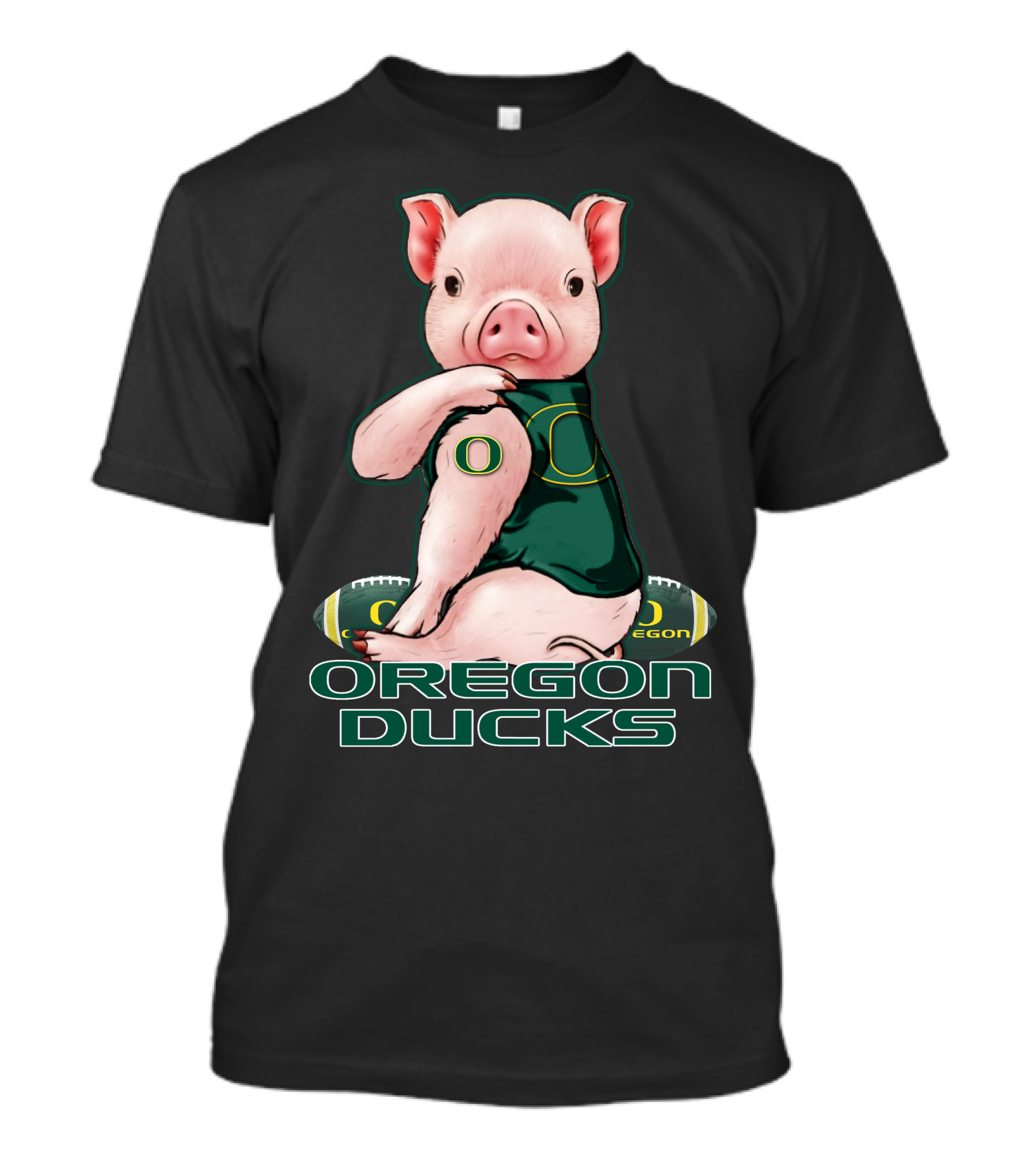 Pig Wearing Oregon Ducks Football Jersey T-Shirt