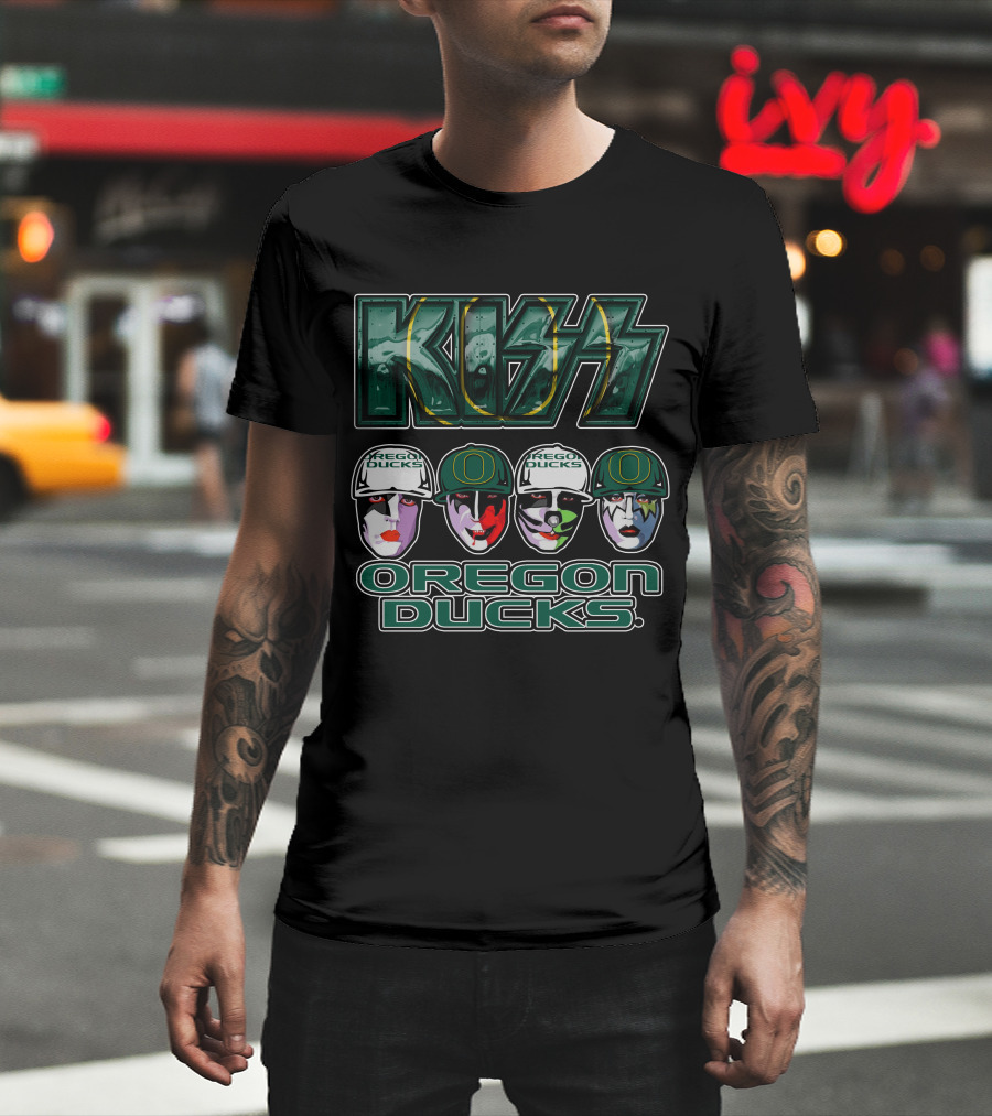 KISS Oregon Ducks Football Faces T-Shirt