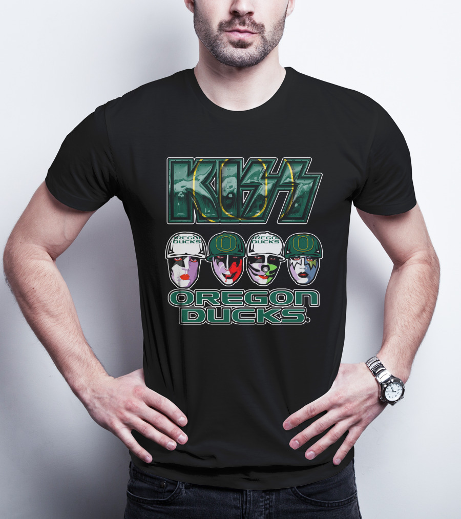 KISS Oregon Ducks Football Faces T-Shirt