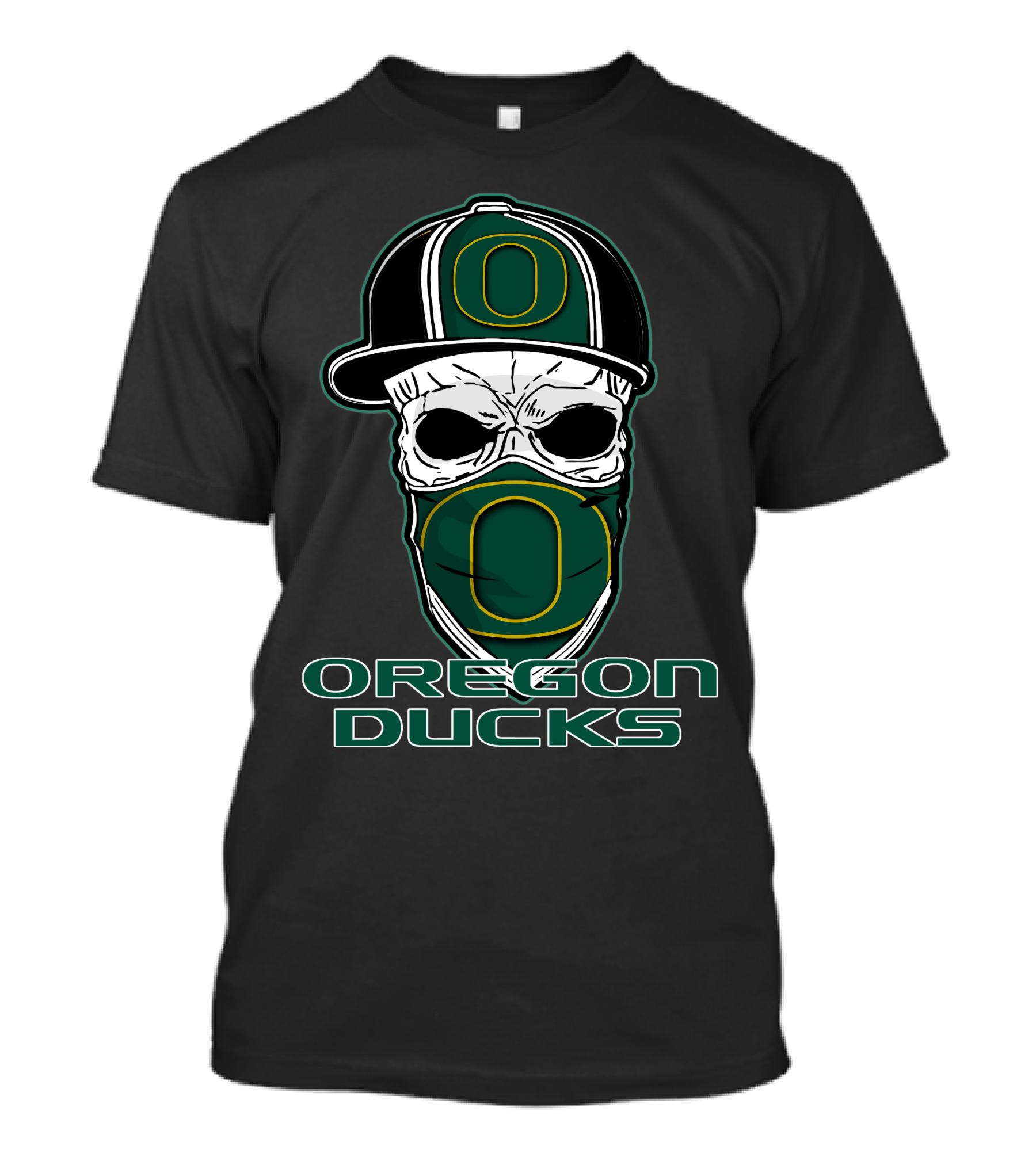 Oregon Ducks Skull Hat T-Shirt