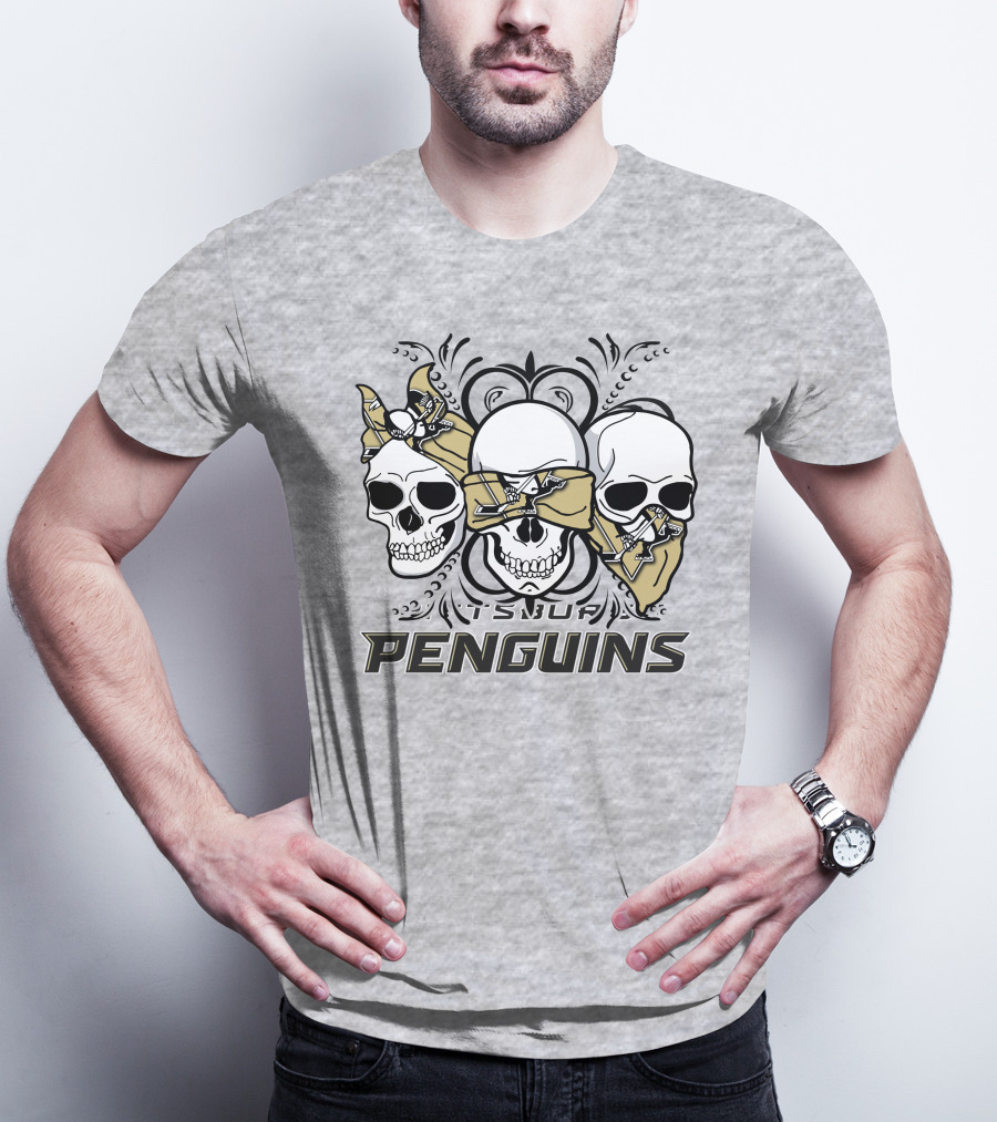 3 Skull Pittsburgh Penguins TSUF T-Shirt