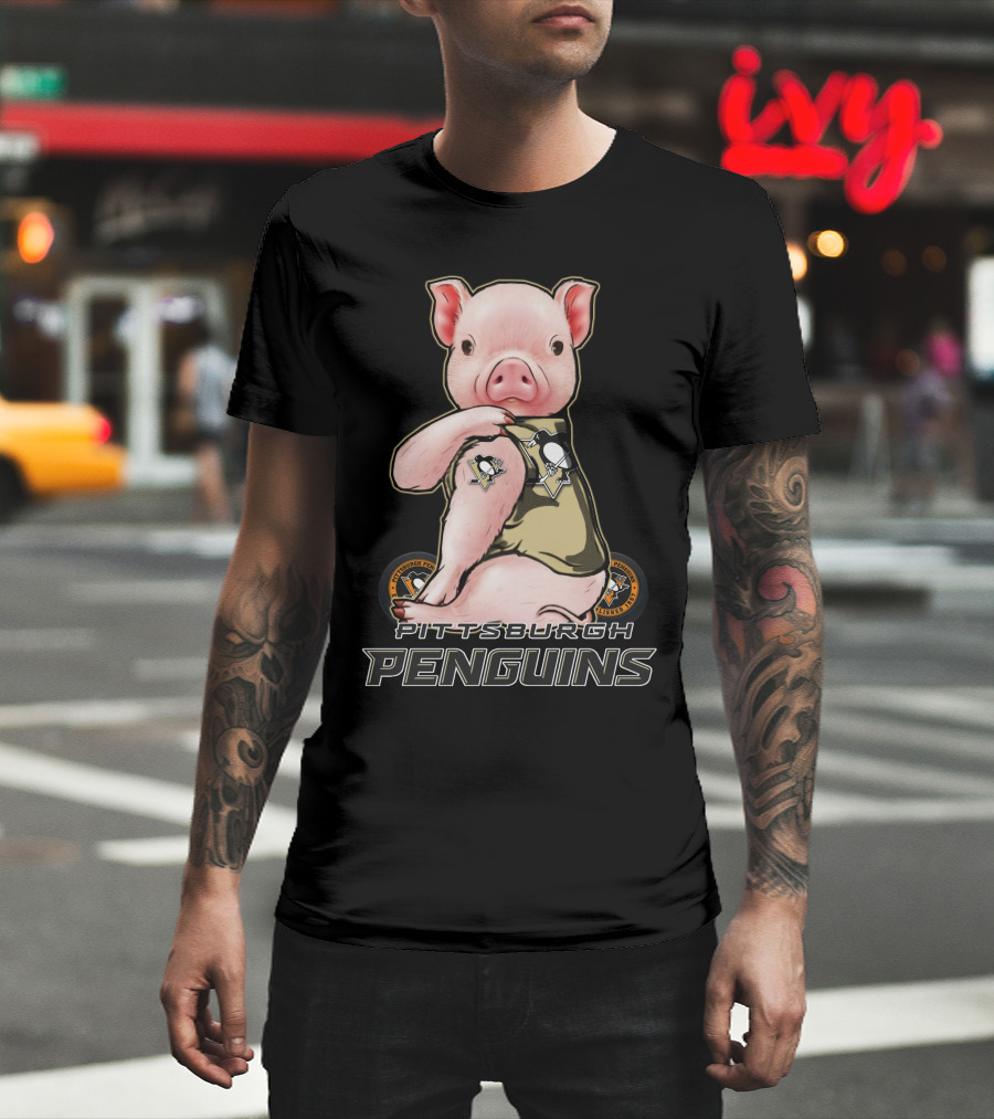 Pittsburgh Penguins Pig In Jersey With Team T-Shirt