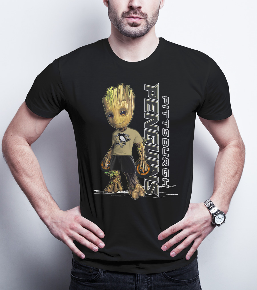 Groot Pittsburgh Penguins Hockey Fan Gear T-Shirt