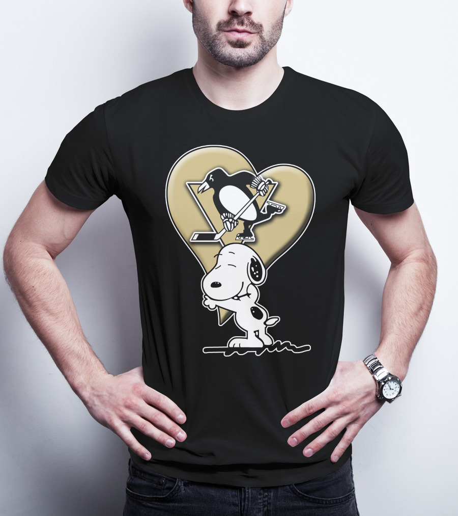 Snoopy Heart Hockey Pittsburgh Penguins Snp T-Shirt