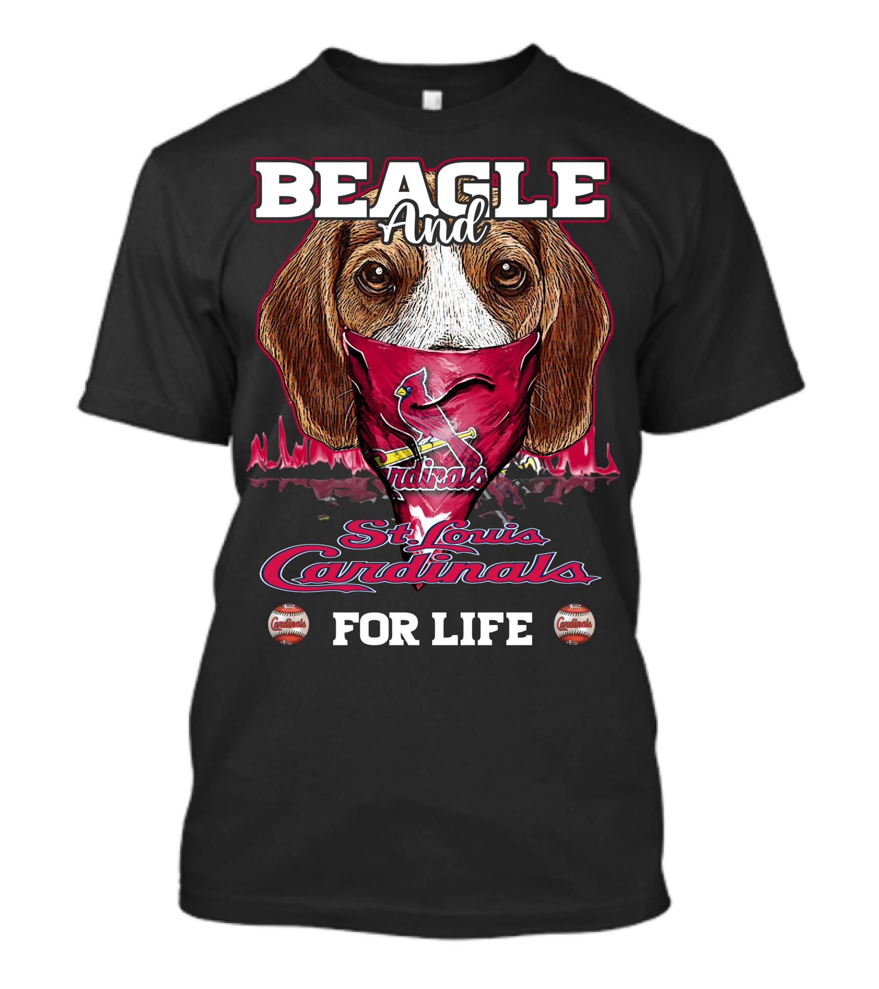 Beagle And St. Louis Cardinals For Life T-Shirt