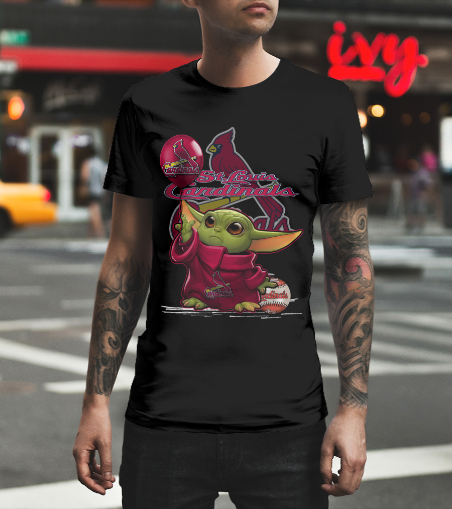 Yoda St. Louis Cardinals Baseball Balloon T-Shirt
