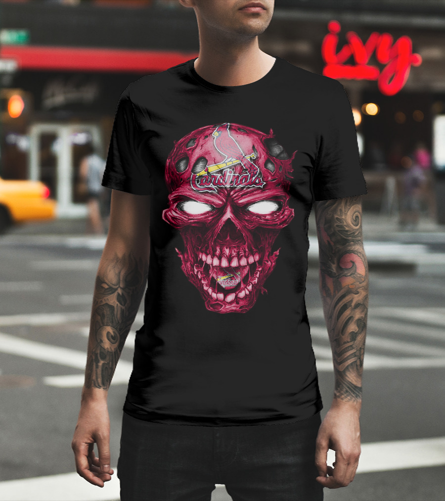 St. Louis Cardinals Skull T-Shirt