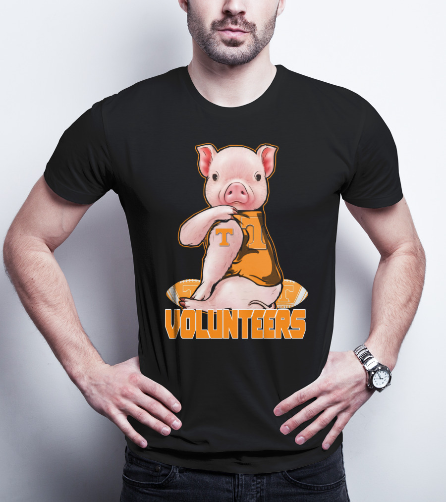 Tennessee Volunteers Pig With Football And T T-Shirt