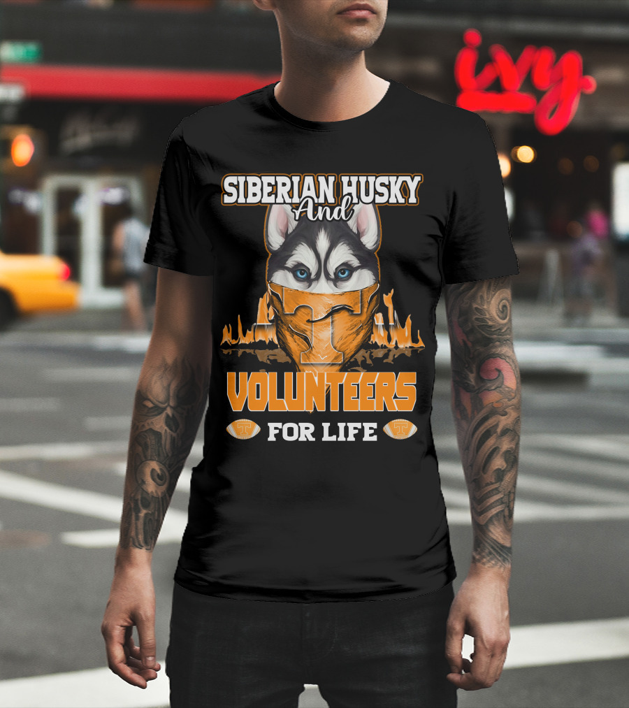 Siberian Husky And Volunteers Tennessee For Life T-Shirt