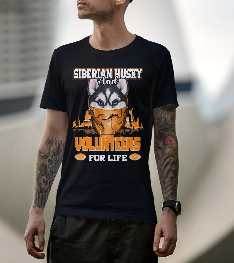 Siberian Husky And Volunteers Tennessee For Life T-Shirt