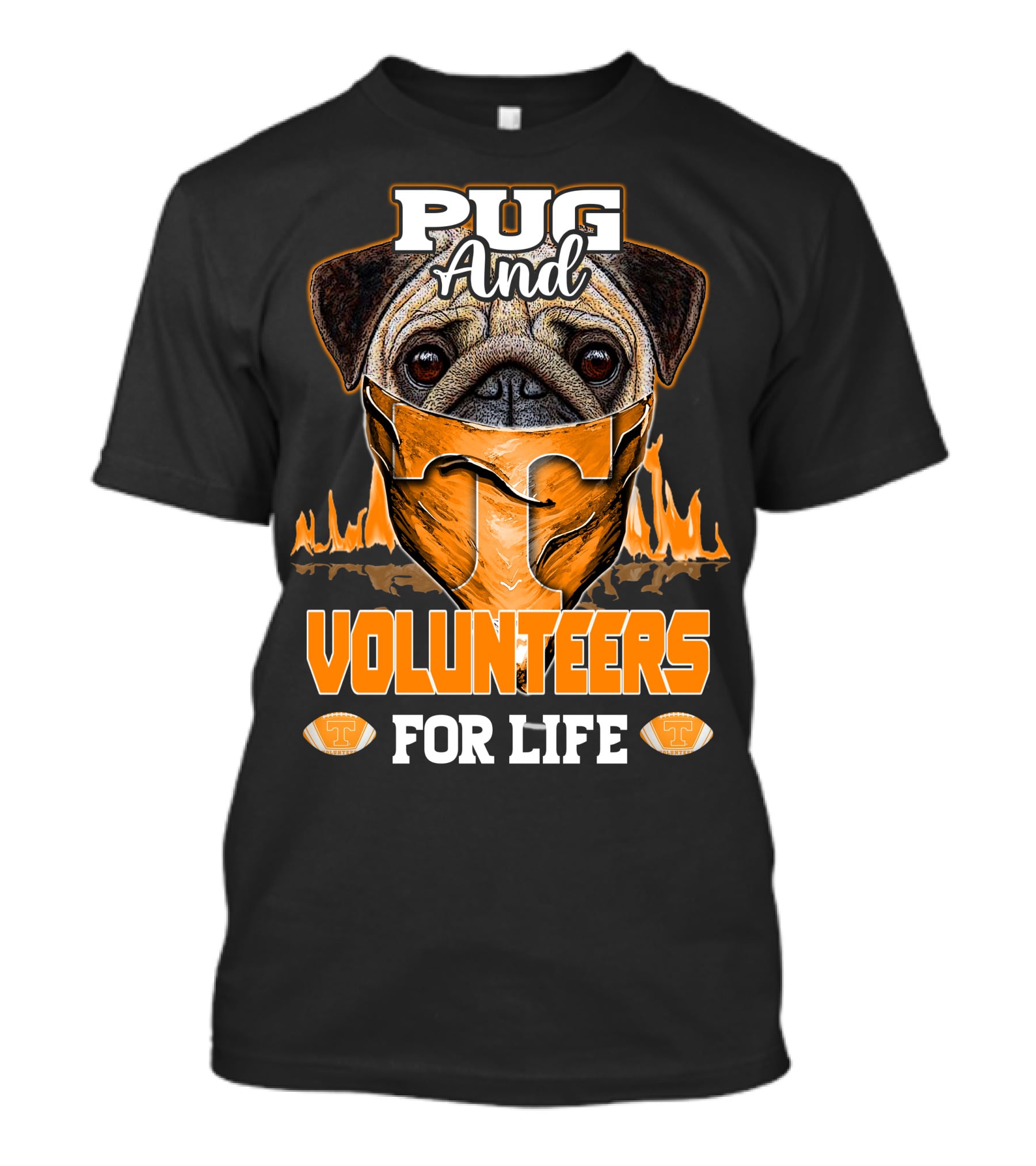Pug And Volunteers For Life Tennessee T-Shirt
