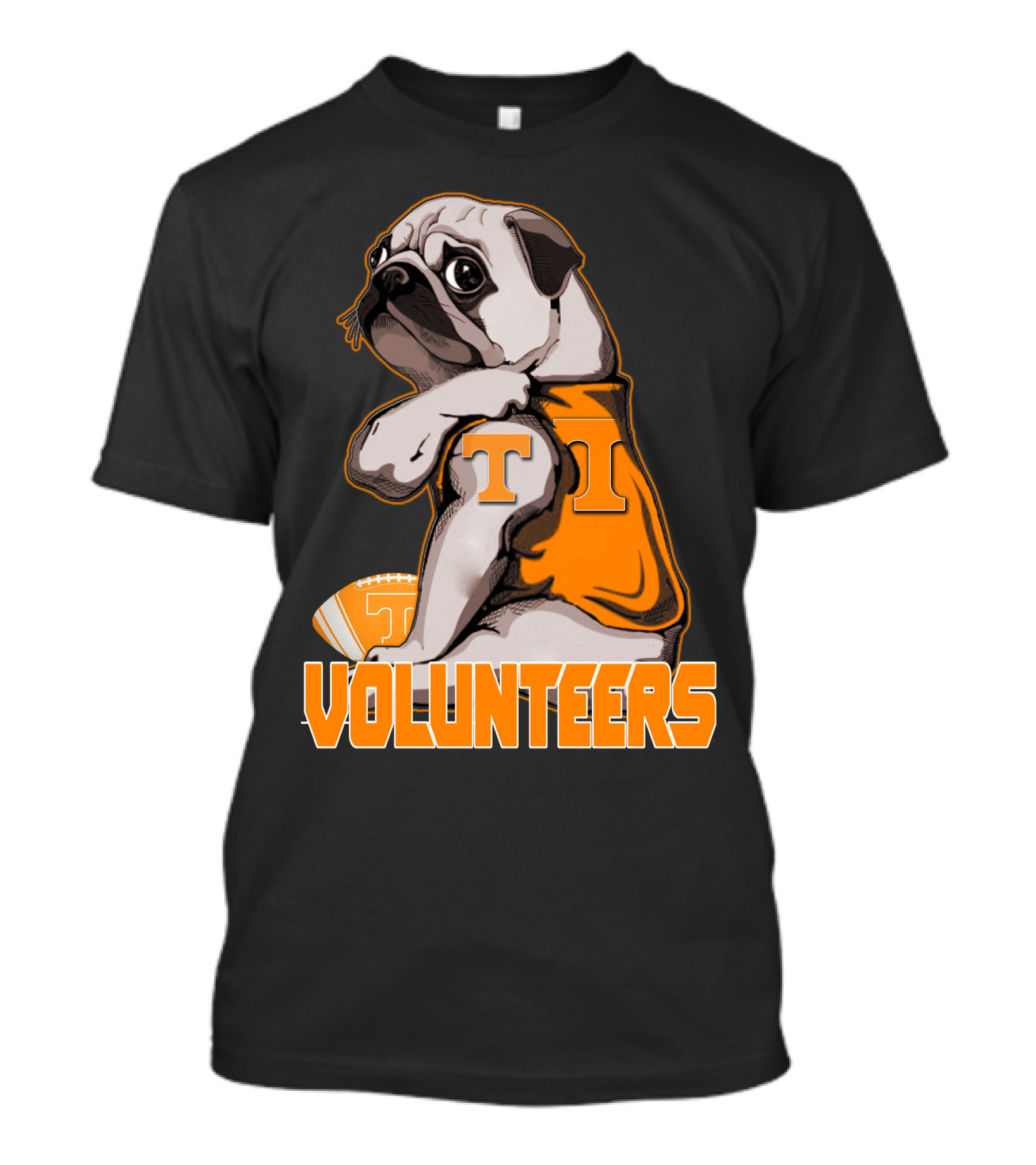 Pug T Volunteers Football T-Shirt