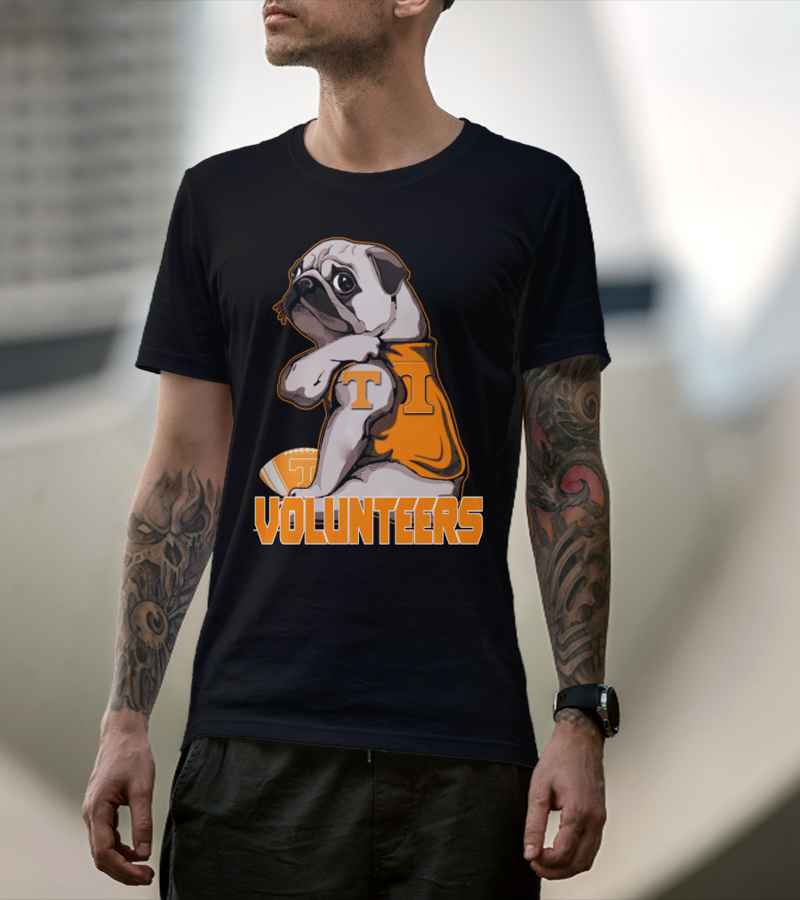 Pug T Volunteers Football T-Shirt