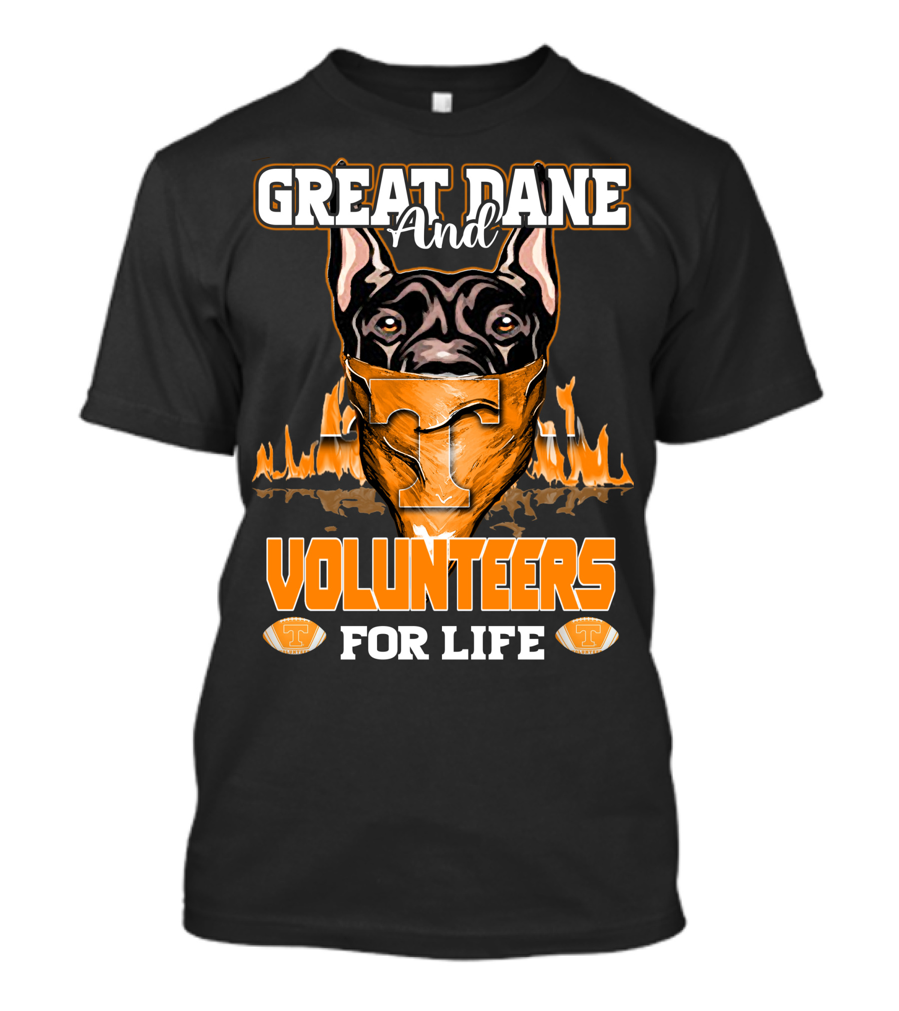 Great Dane And Volunteers For Life Tennessee T-Shirt