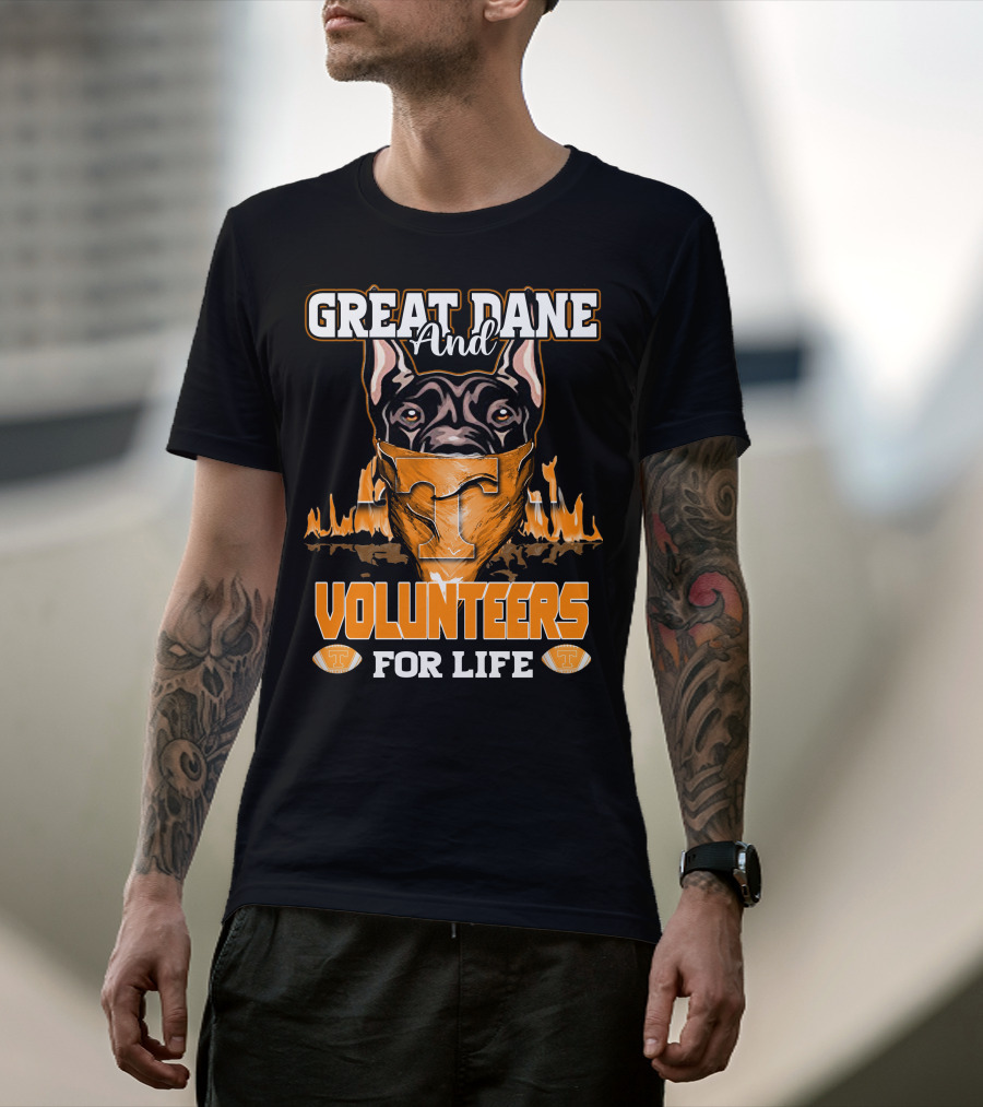 Great Dane And Volunteers For Life Tennessee T-Shirt