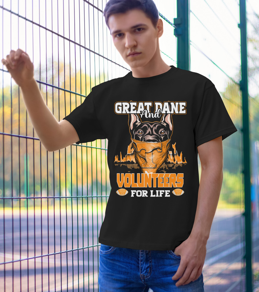 Great Dane And Volunteers For Life Tennessee T-Shirt