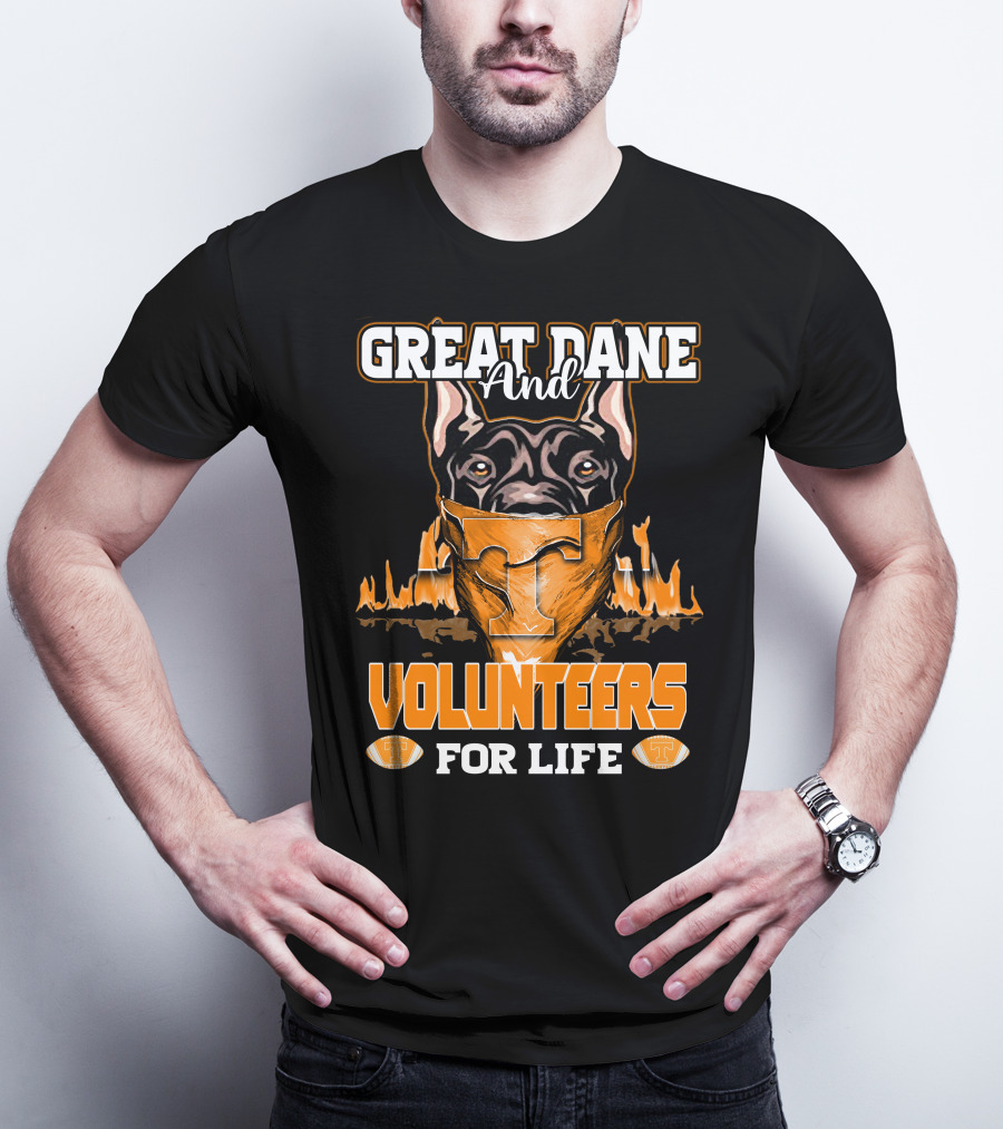 Great Dane And Volunteers For Life Tennessee T-Shirt