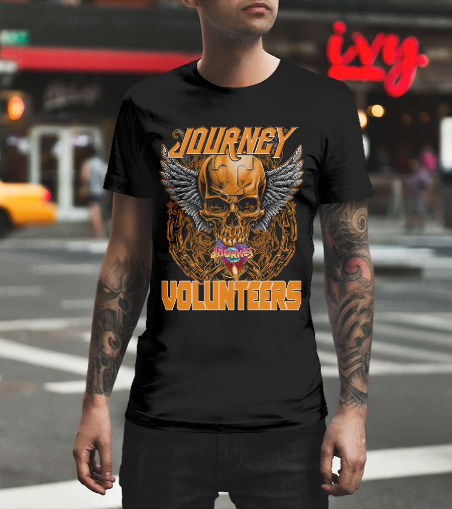 Journey Volunteers Winged Skull Chain Flame T-Shirt