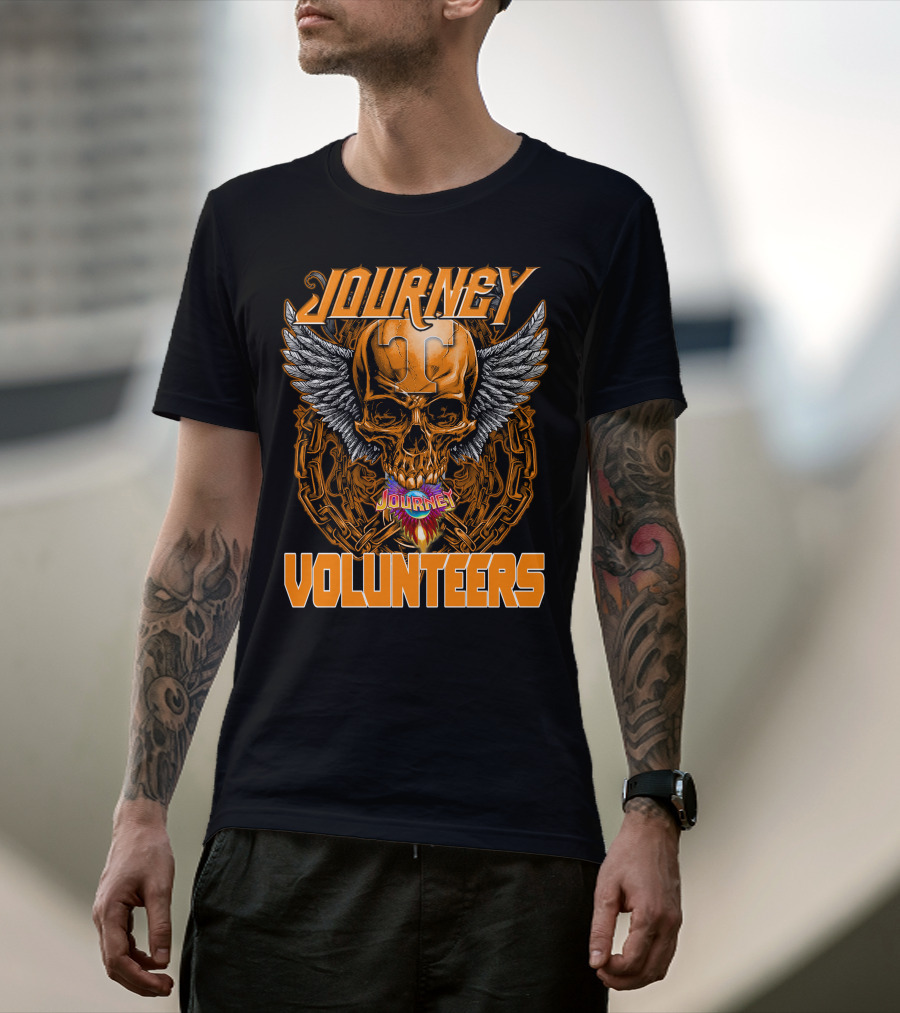 Journey Volunteers Winged Skull Chain Flame T-Shirt