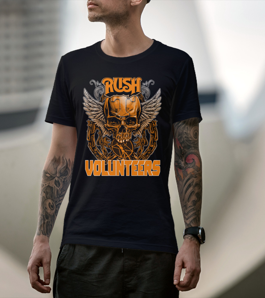 Rush Tennessee Volunteers Skull Wings T-Shirt