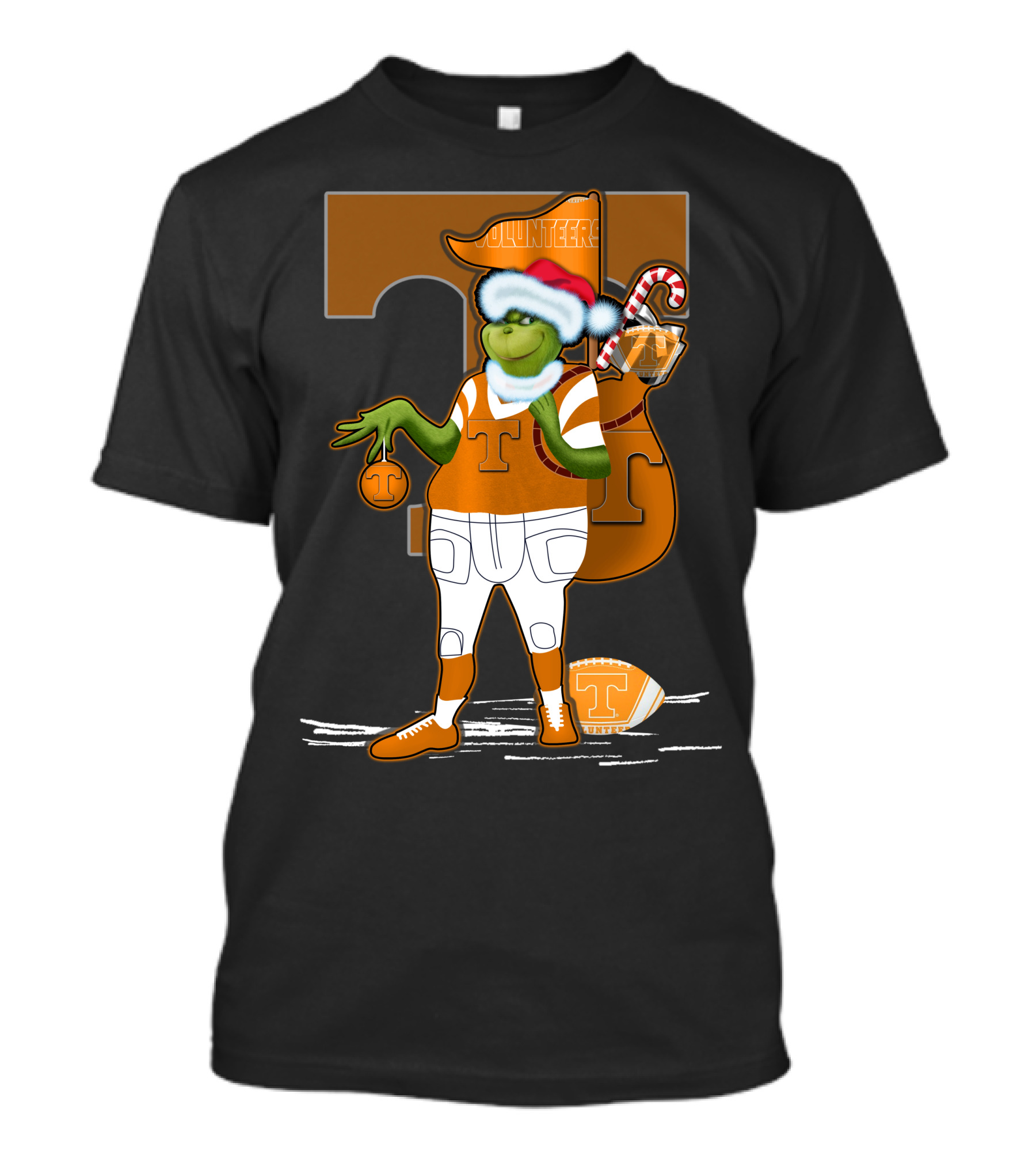 Grinchxmas Tennessee Volunteers Holiday Football Spirit T-Shirt