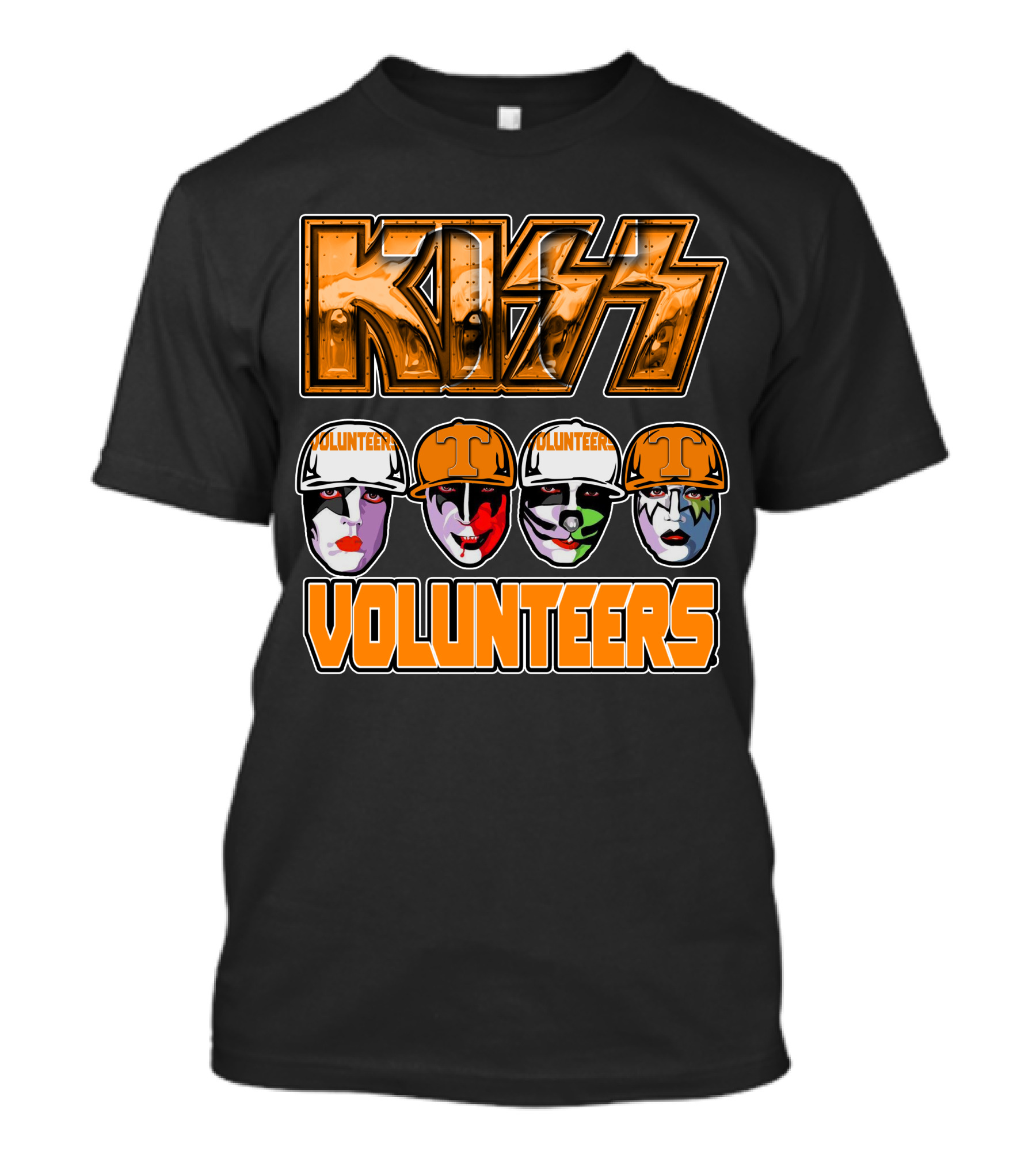 Kiss Tennessee Volunteers Football Face Paint Fans T-Shirt