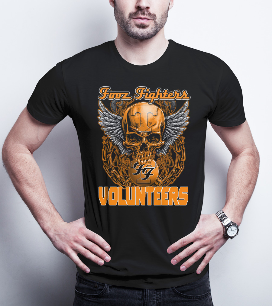 Fooz Fighters Volunteers Tennessee Skull Wings T-Shirt
