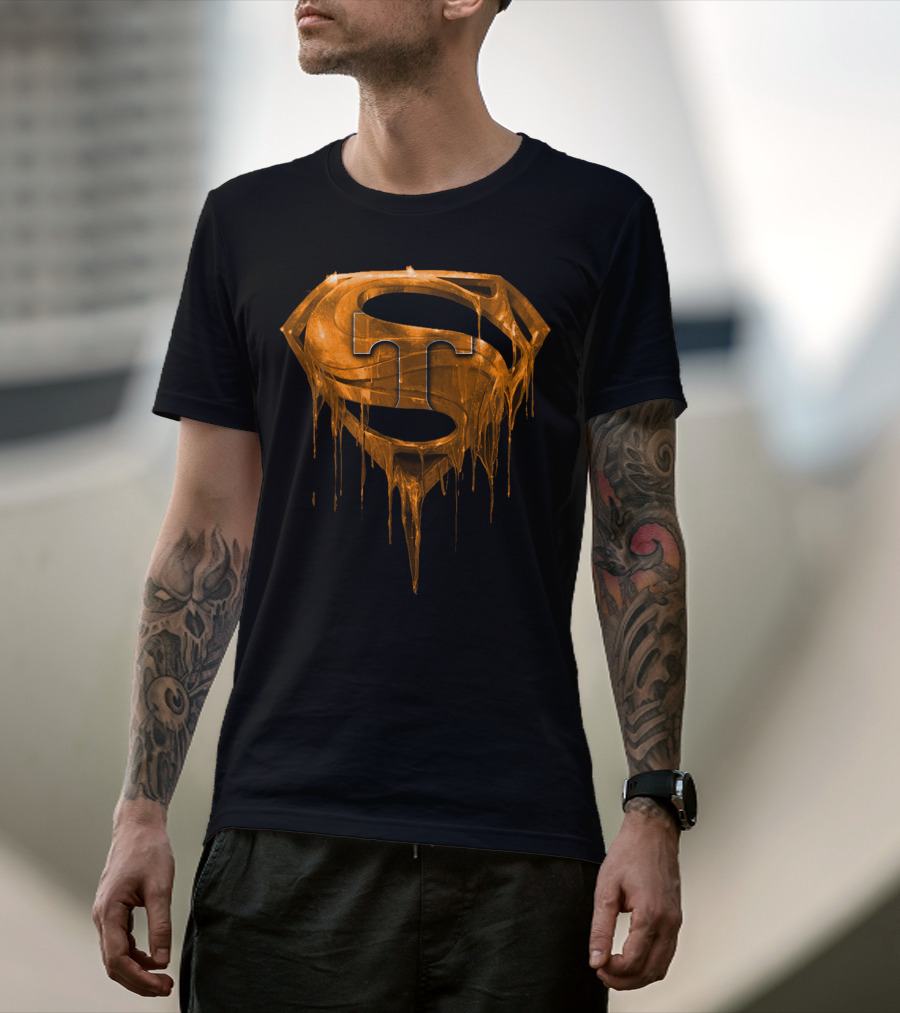 Superman Tennessee Volunteers Dripping Orange T-Shirt