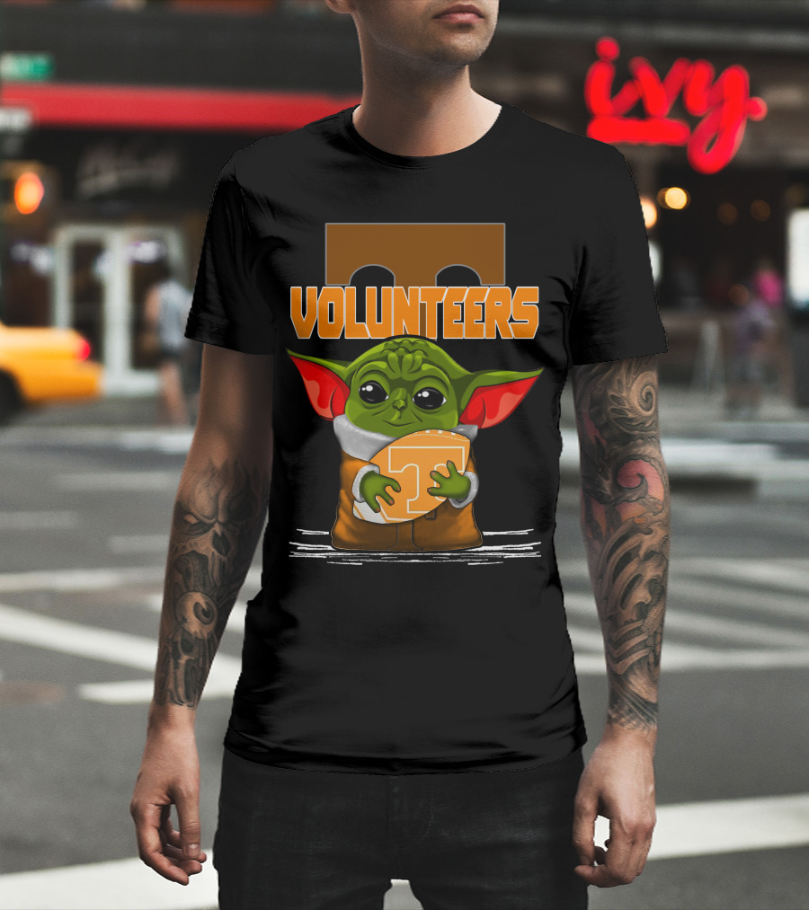 Volunteers Yoda Tennessee Fan Football T-Shirt